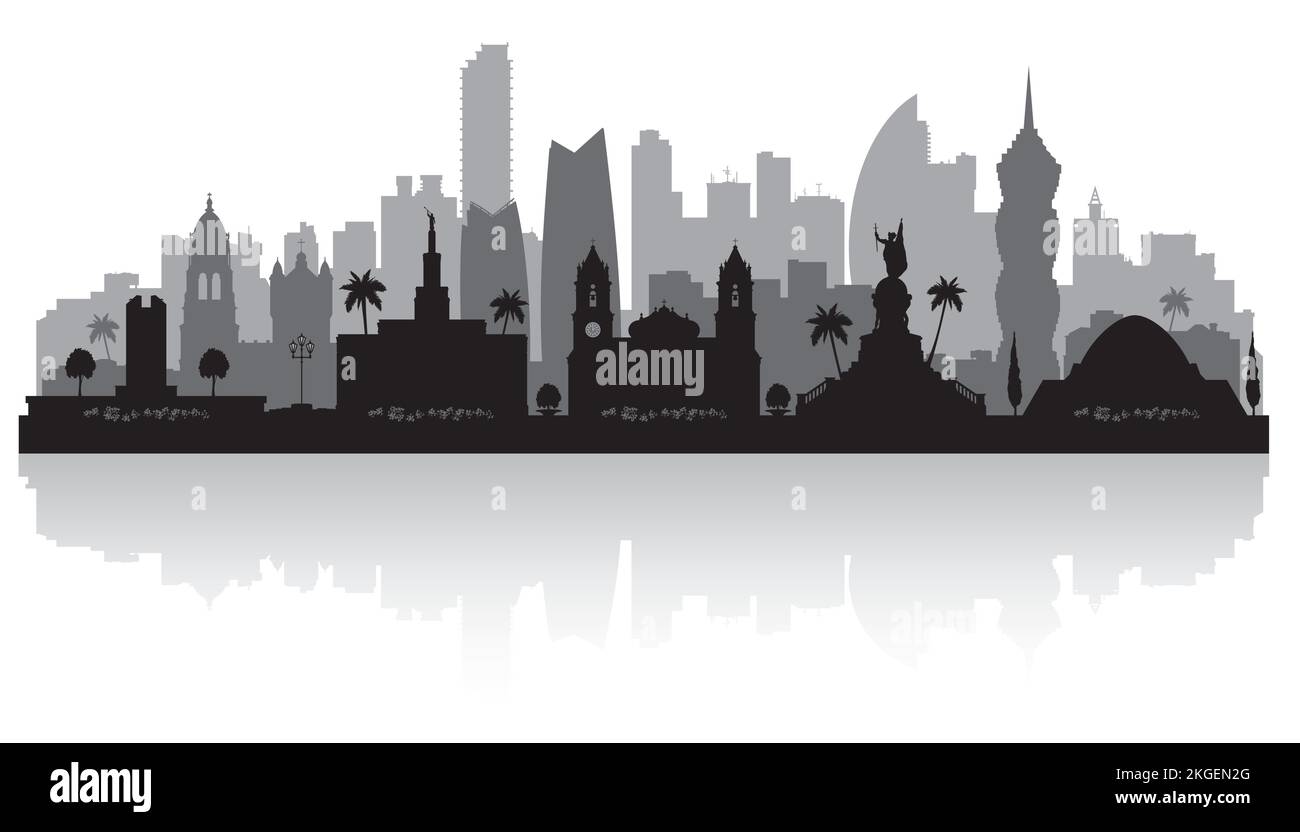 Panama city skyline silhouette Stock Vector Images - Alamy