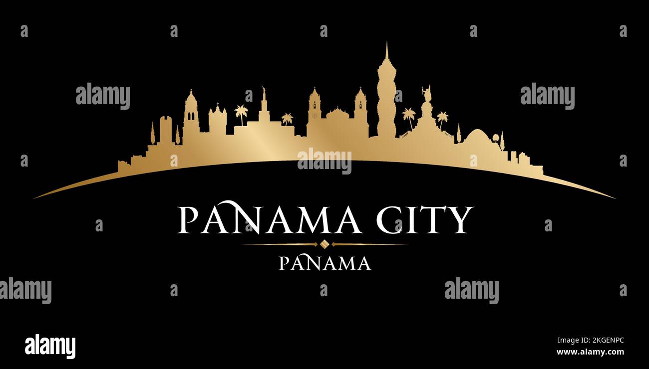 Panama city skyline silhouette Stock Vector Images - Alamy