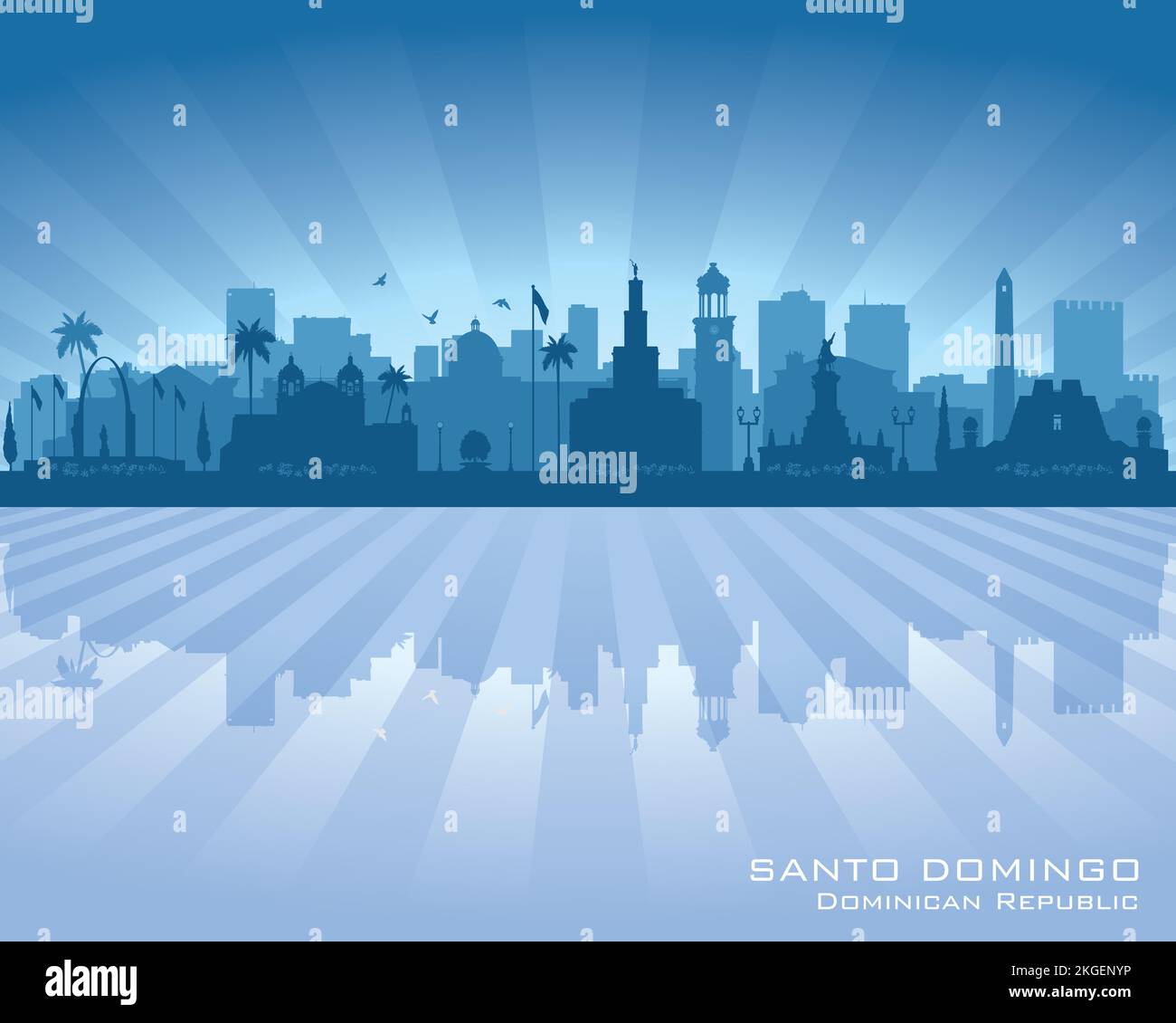 Santo Domingo Dominican Republic city skyline vector silhouette ...