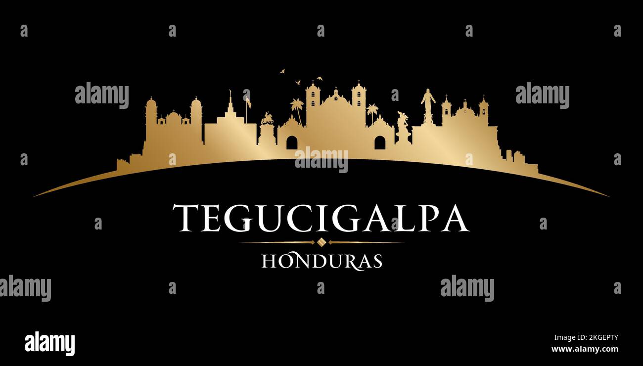 Tegucigalpa Honduras city skyline silhouette. Vector illustration Stock ...