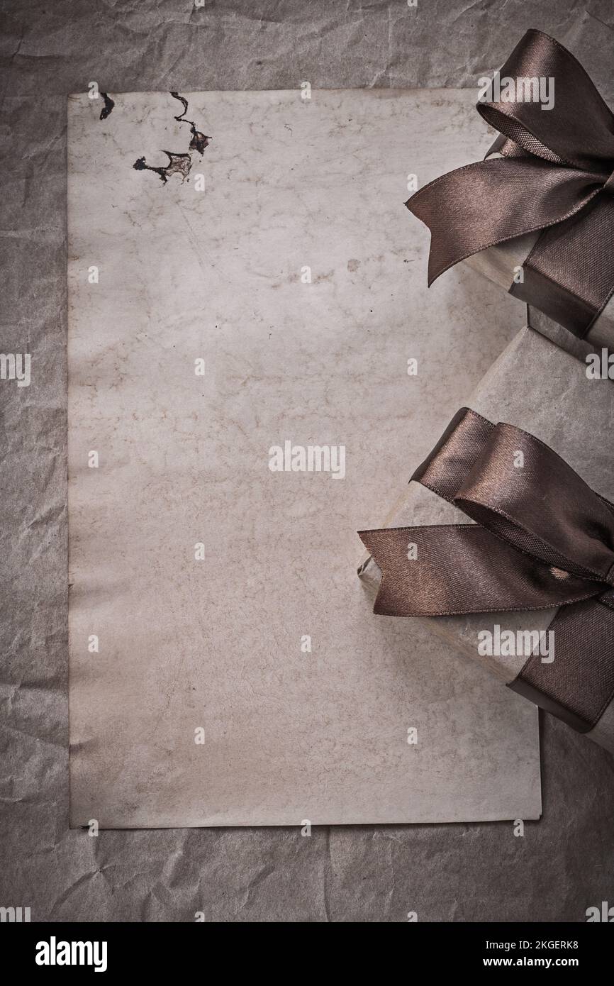 Present boxes sheet of wrapping paper celebration concept Stock Photo ...
