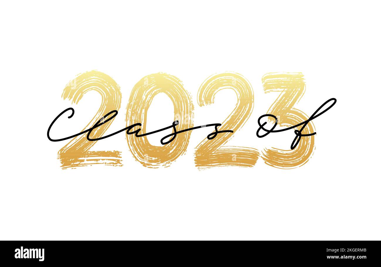 Class of 2023. Modern calligraphy. Hand drawn brush lettering logo ...