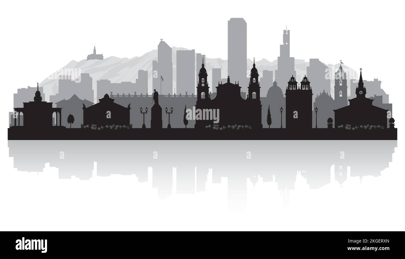 Bogota Colombia city skyline vector silhouette illustration Stock ...