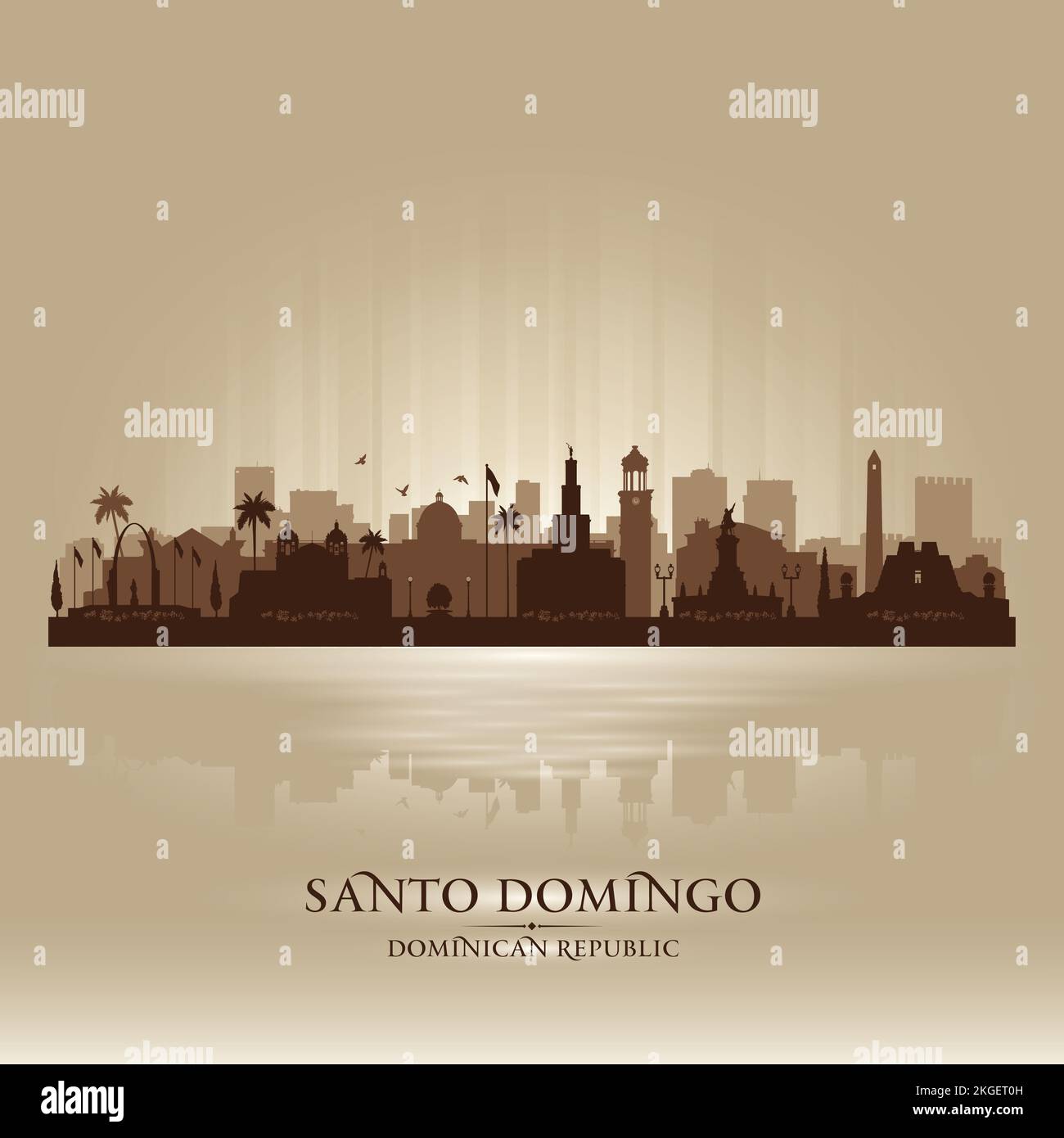 Santo Domingo Dominican Republic city skyline vector silhouette ...