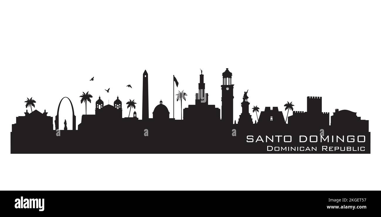 Santo Domingo Dominican Republic city skyline Detailed vector ...
