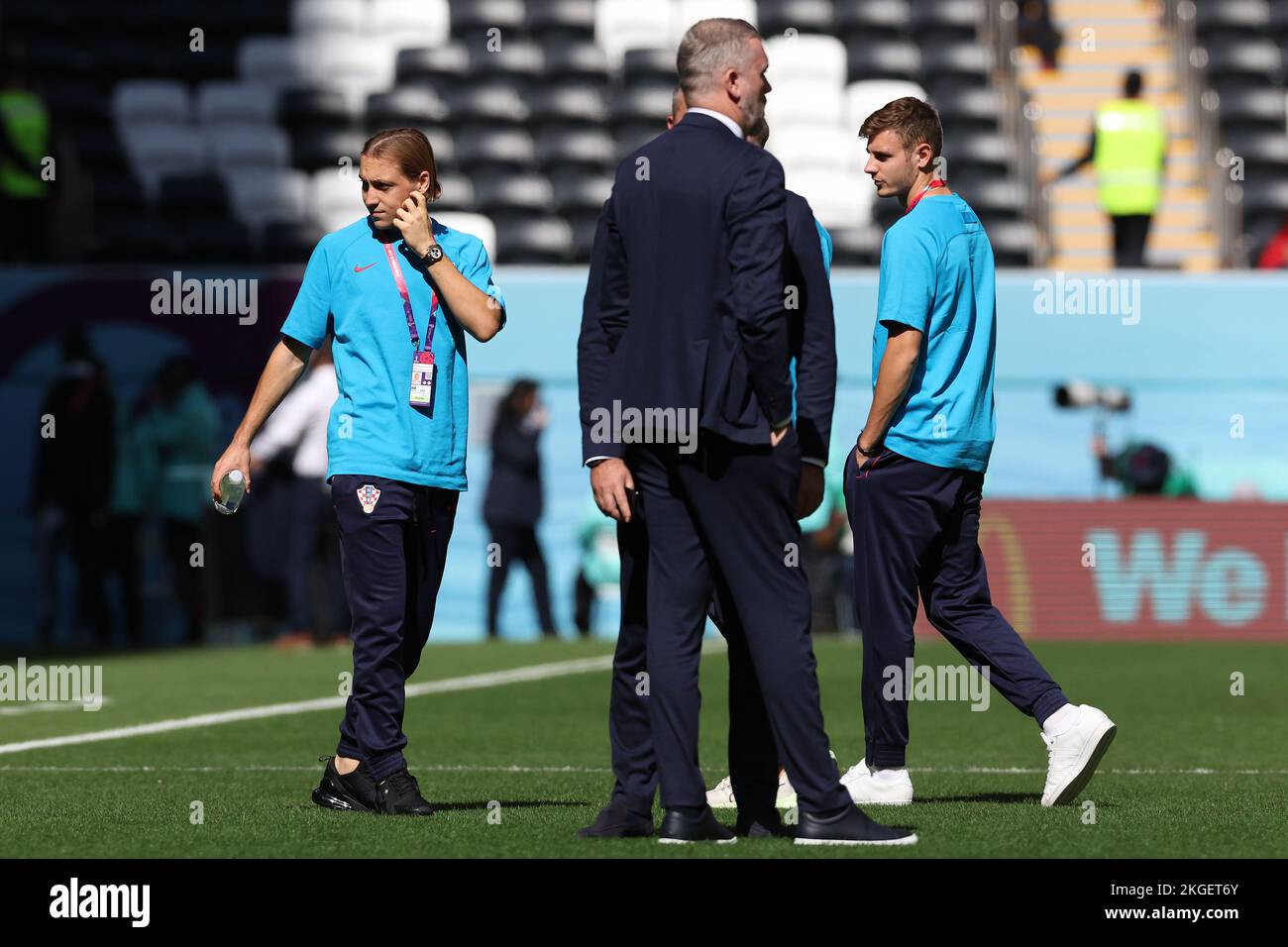 Al Khor, Qatar.November 23, 2022, Lovro Majer of Croatia inspect the ...