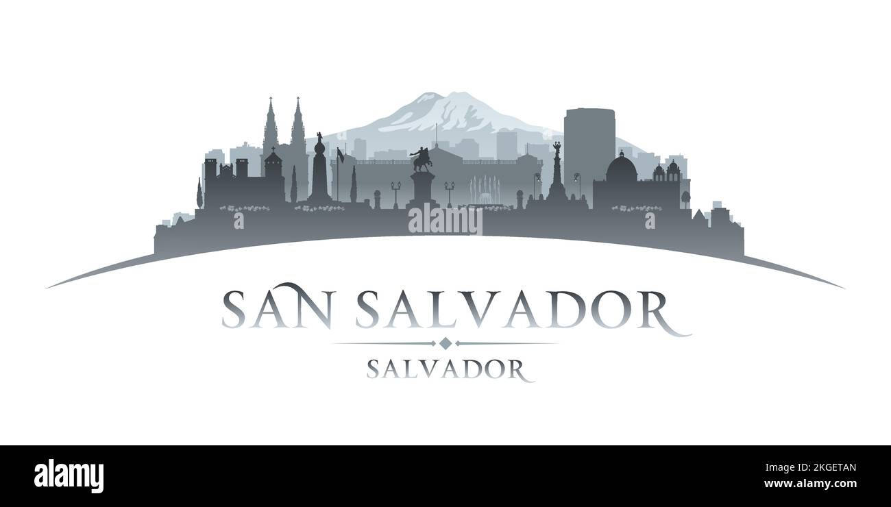 San Salvador city skyline silhouette. Vector illustration Stock Vector ...