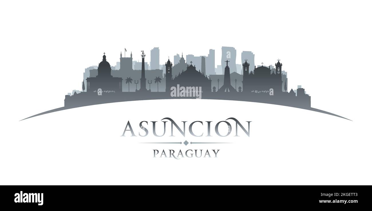 Asuncion Paraguay city skyline silhouette. Vector illustration Stock ...