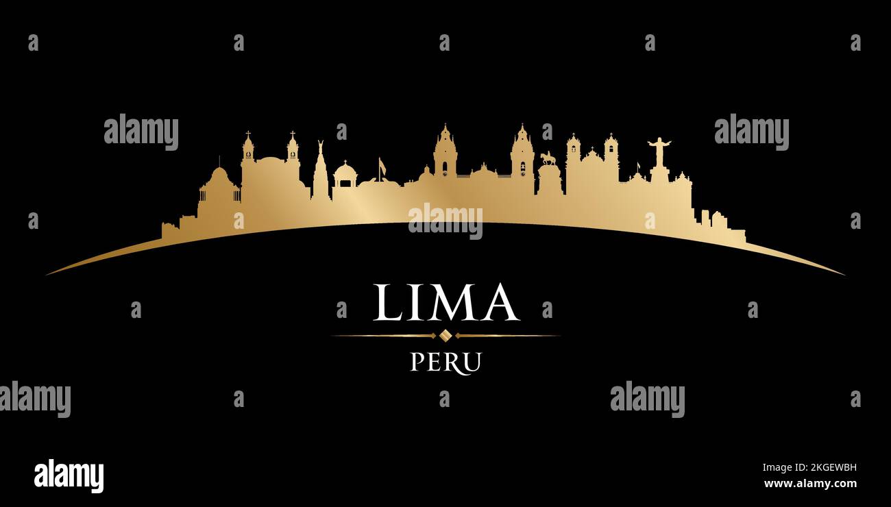 Lima Peru city skyline silhouette. Vector illustration Stock Vector ...