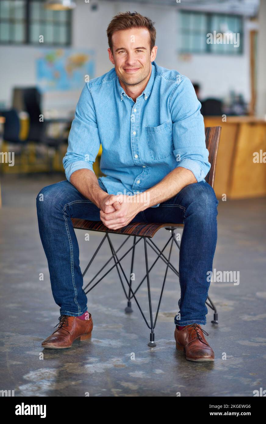 Chair sitting position of man hi-res stock photography and images - Alamy
