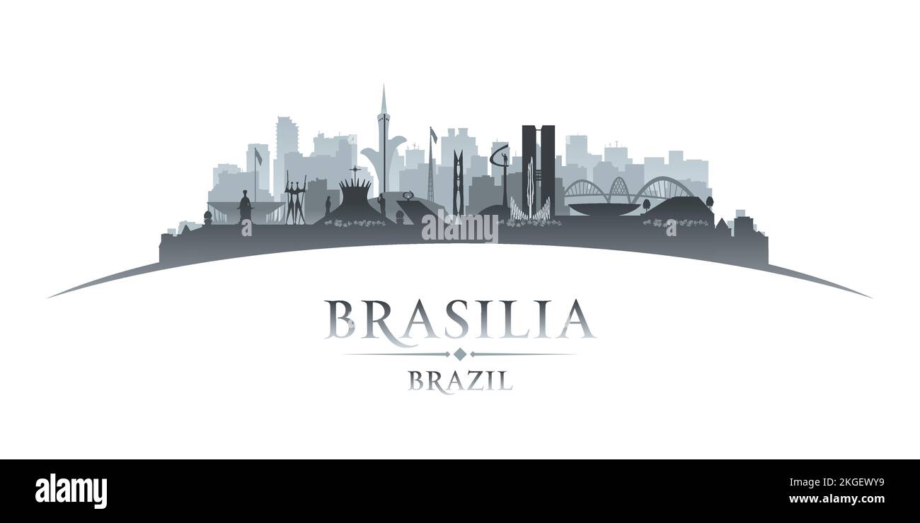 Brasilia Brazil city skyline silhouette. Vector illustration Stock ...