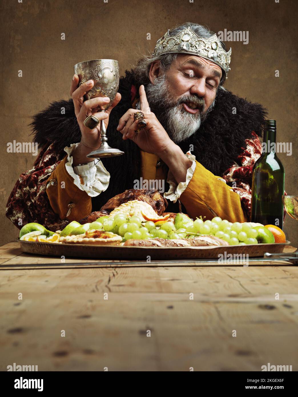 I may...be a wee bit drunks. A mature king feasting alone in a banquet ...