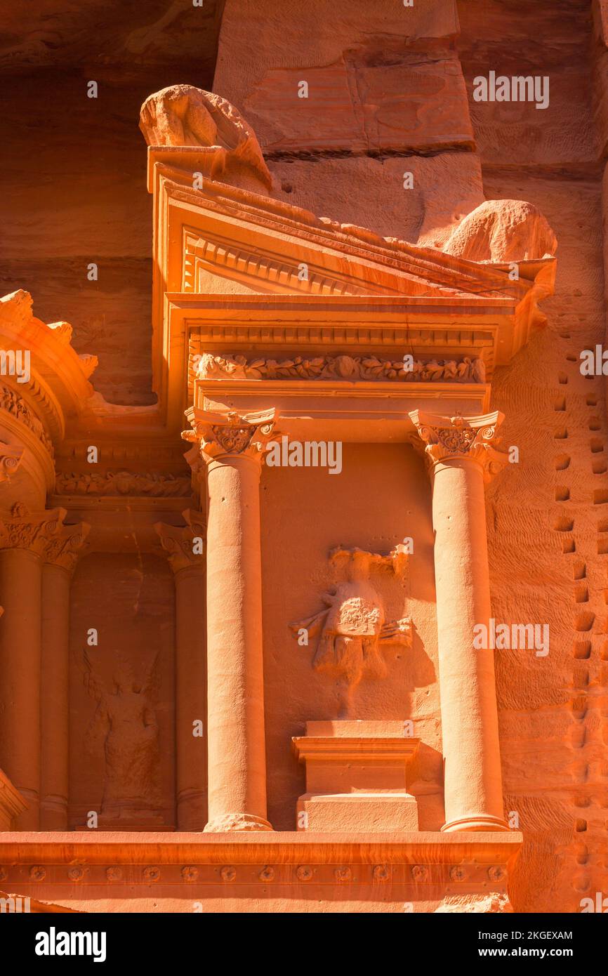 Petra, Jordan details view of Treasury, Al Khazneh, one of the new ...