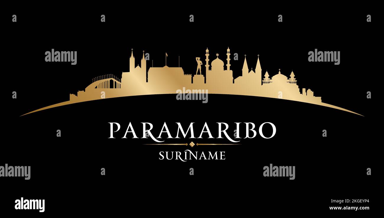 Paramaribo Suriname city skyline silhouette. Vector illustration Stock ...