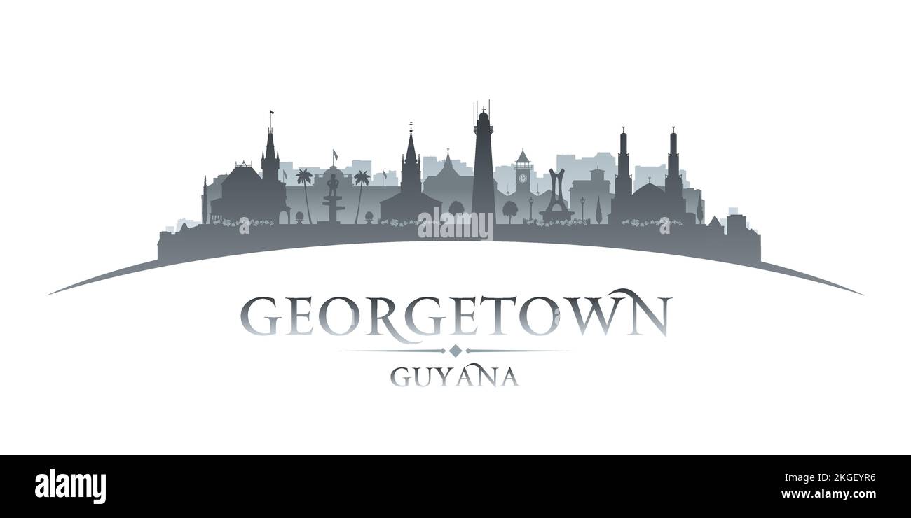 Georgetown Guyana city skyline silhouette. Vector illustration Stock ...
