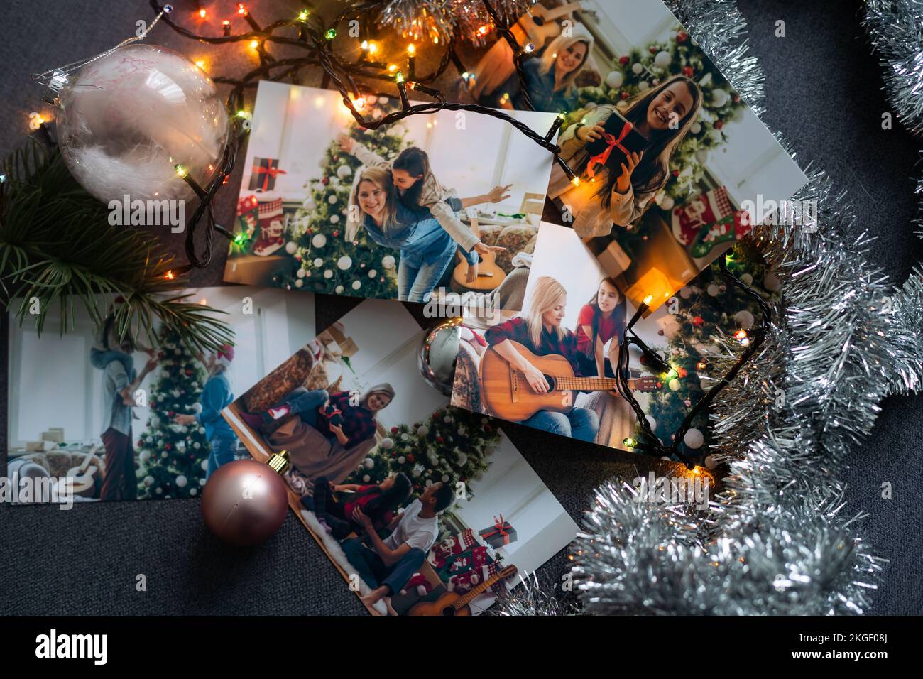 Christmas collage, Christmas photos and decor Stock Photo - Alamy