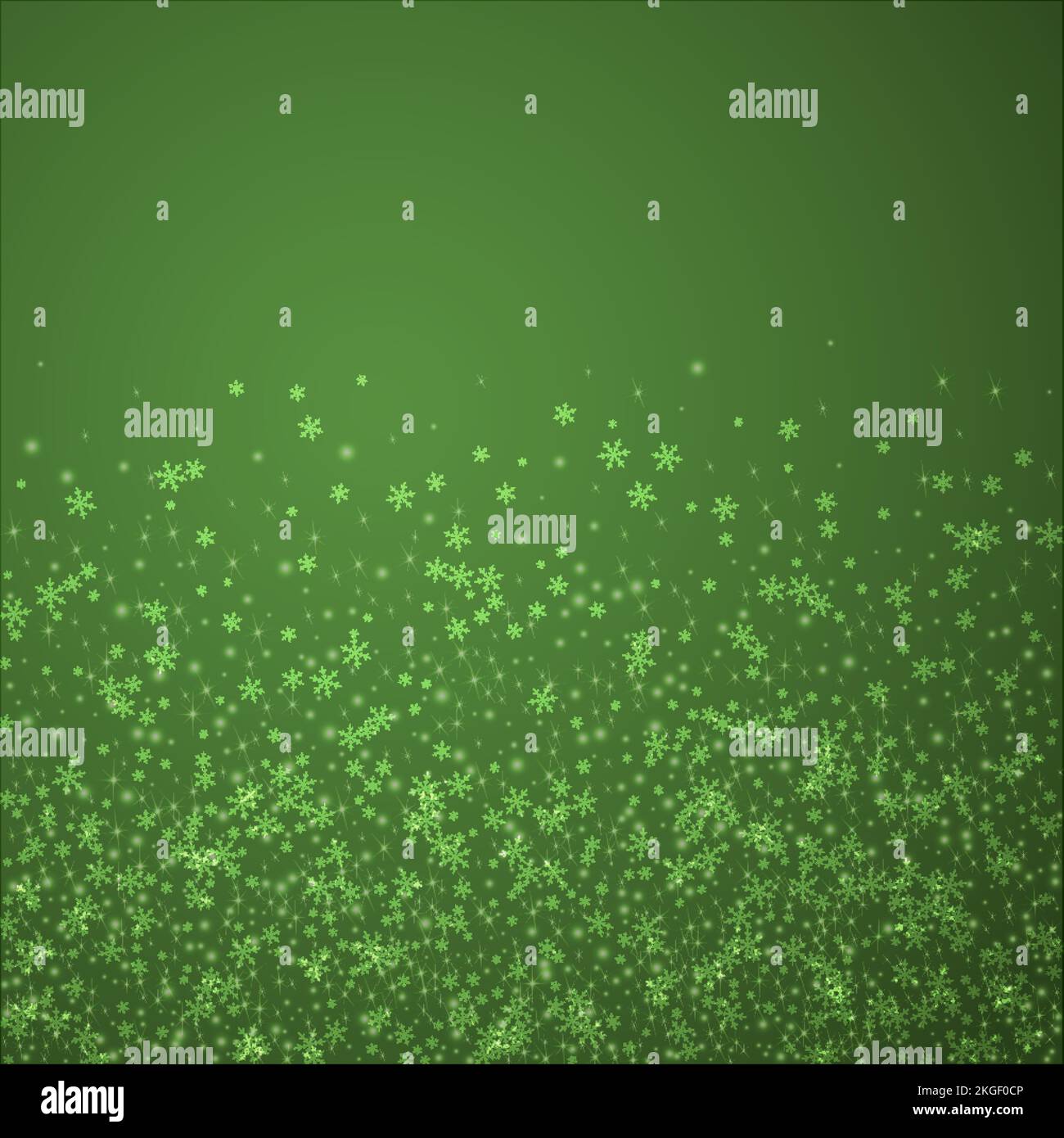 Snowy christmas background. Subtle flying snow flakes and stars on ...