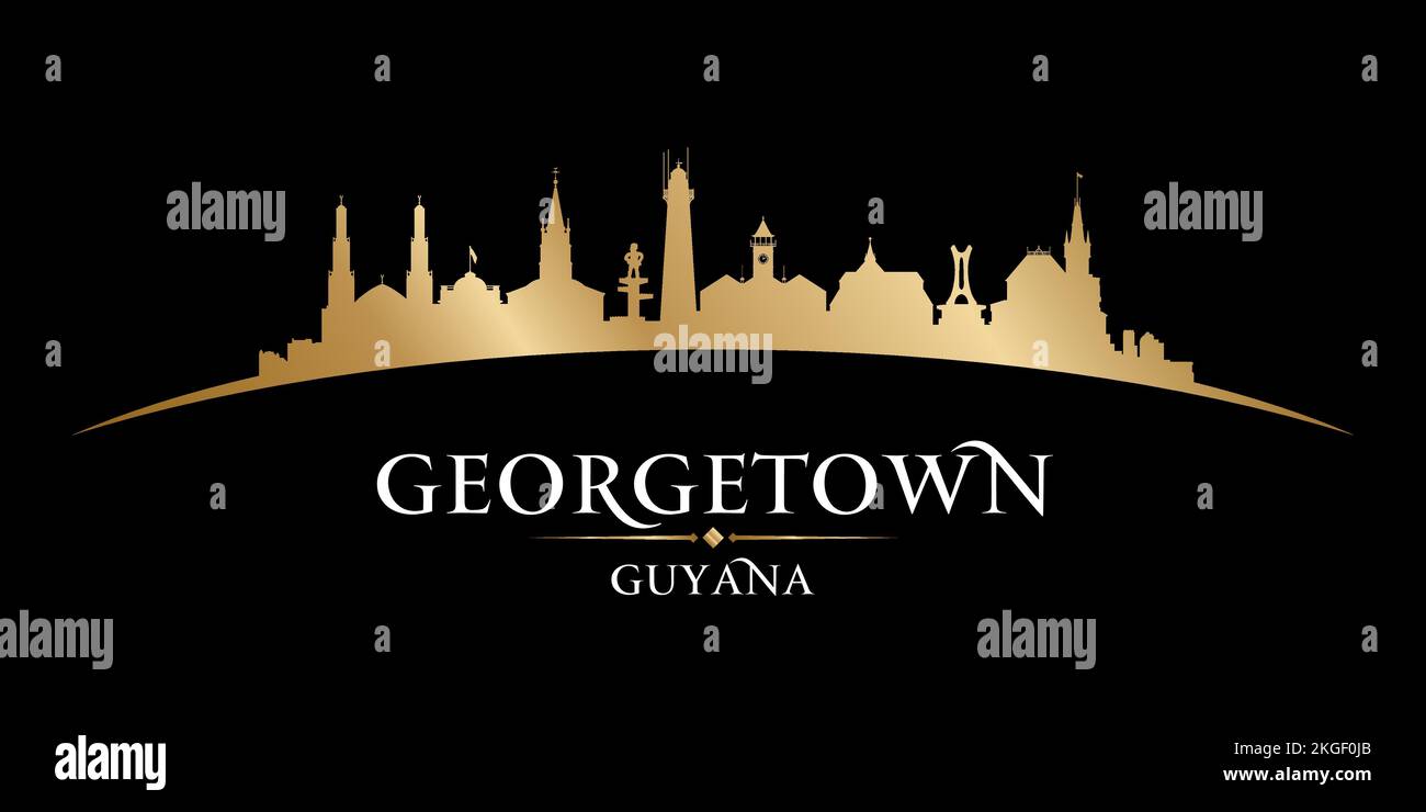 Georgetown Guyana city skyline silhouette. Vector illustration Stock ...