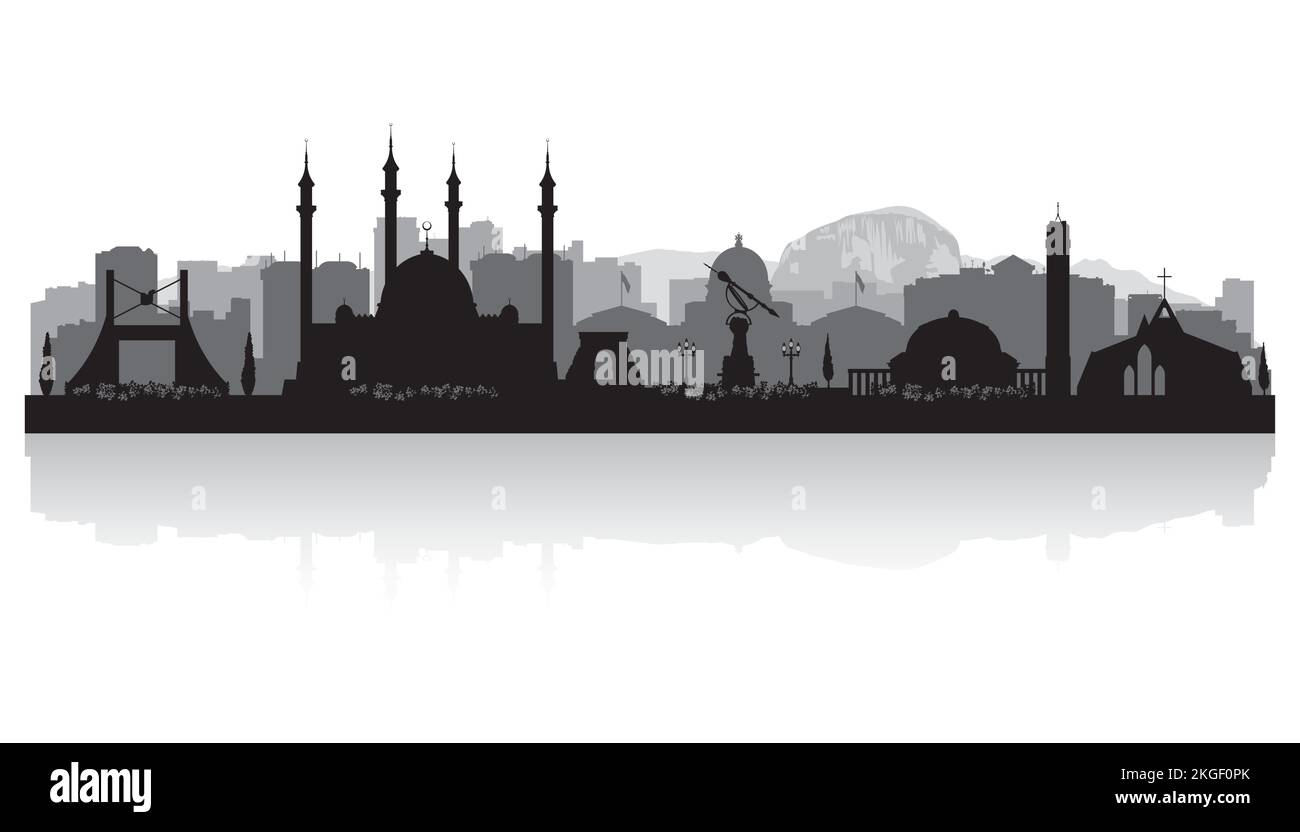 Abuja Nigeria city skyline vector silhouette illustration Stock Vector ...