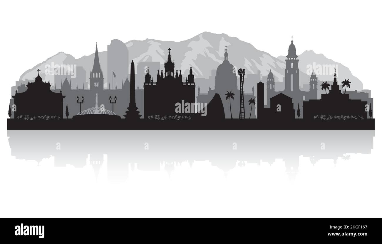 Caracas Venezuela city skyline vector silhouette illustration Stock ...