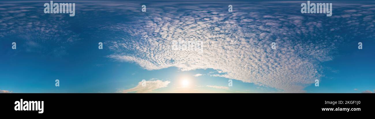 Blue summer sky panorama with light Cirrus clouds. Hdr seamless ...