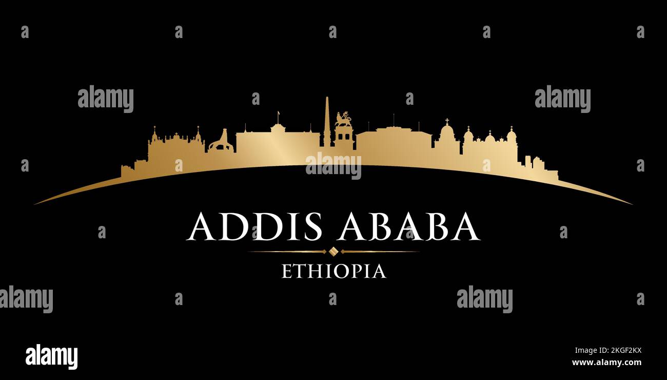 Addis Ababa Ethiopia city skyline silhouette. Vector illustration Stock ...