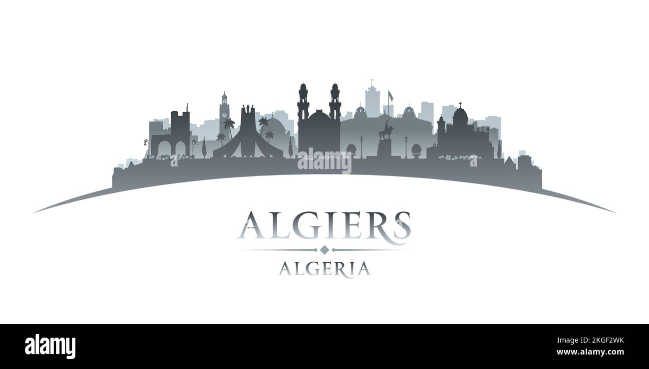 Algiers Algeria city skyline silhouette. Vector illustration Stock ...