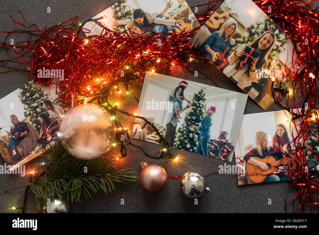 Christmas collage, Christmas photos and decor Stock Photo - Alamy