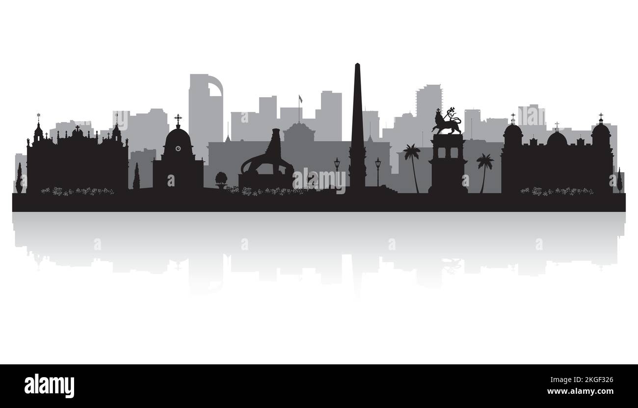Addis Ababa Ethiopia city skyline vector silhouette illustration Stock ...