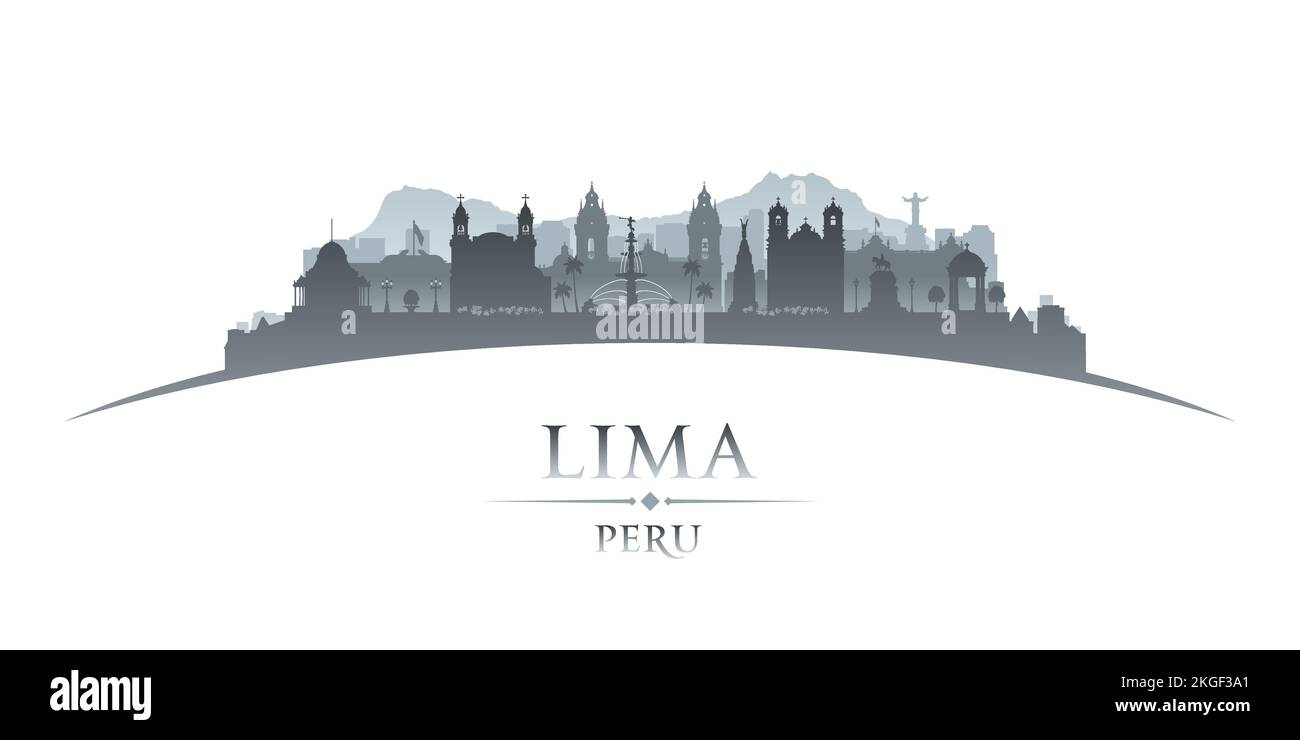 Lima Peru city skyline silhouette. Vector illustration Stock Vector ...