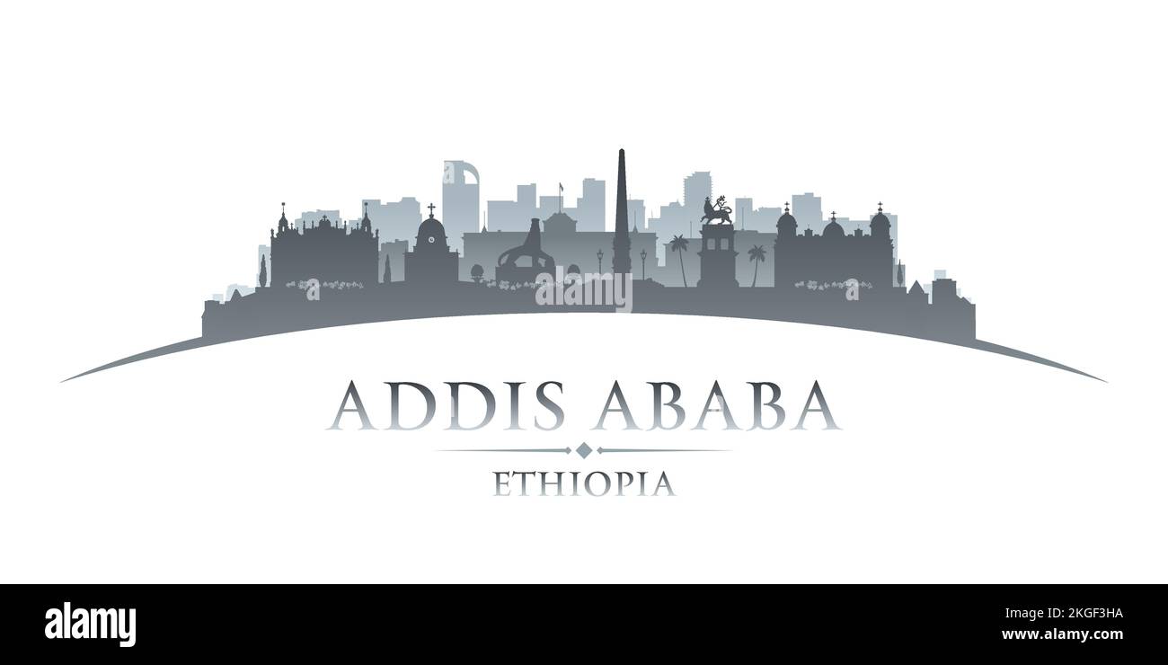 Addis Ababa Ethiopia city skyline silhouette. Vector illustration Stock ...