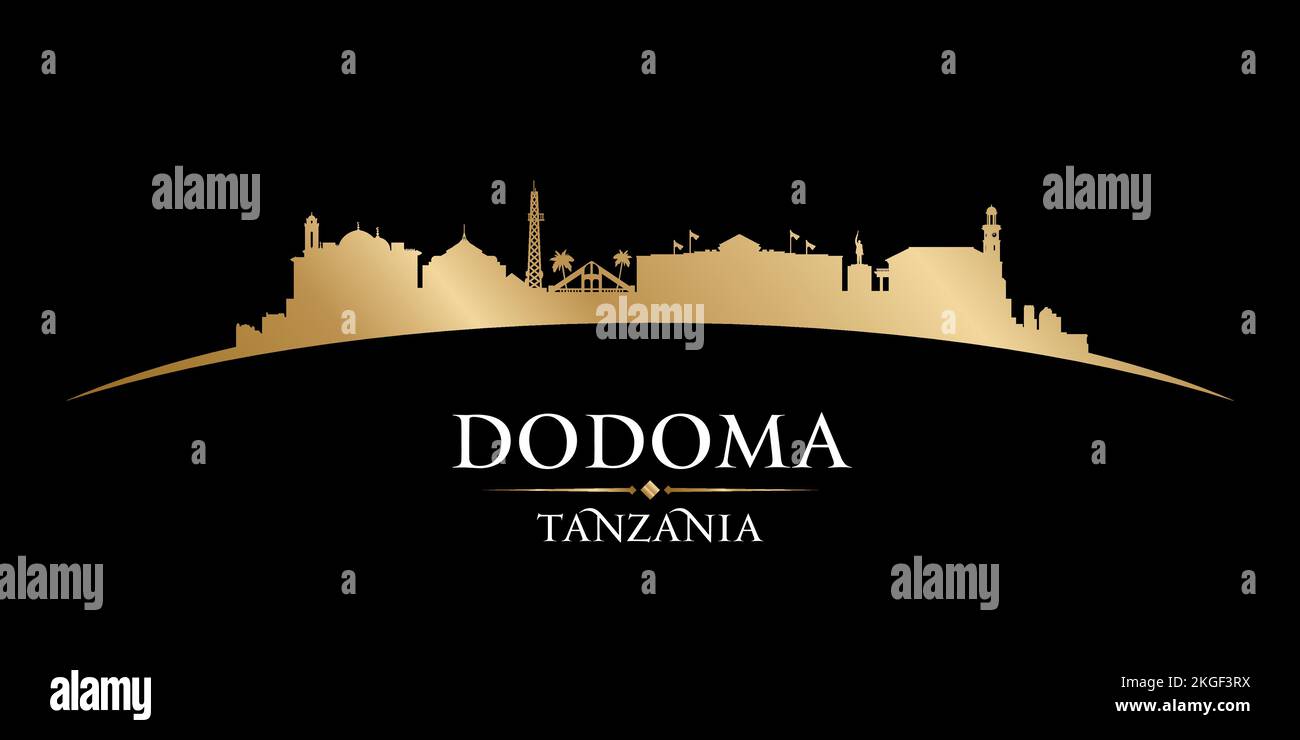 Dodoma Tanzania city skyline silhouette. Vector illustration Stock ...