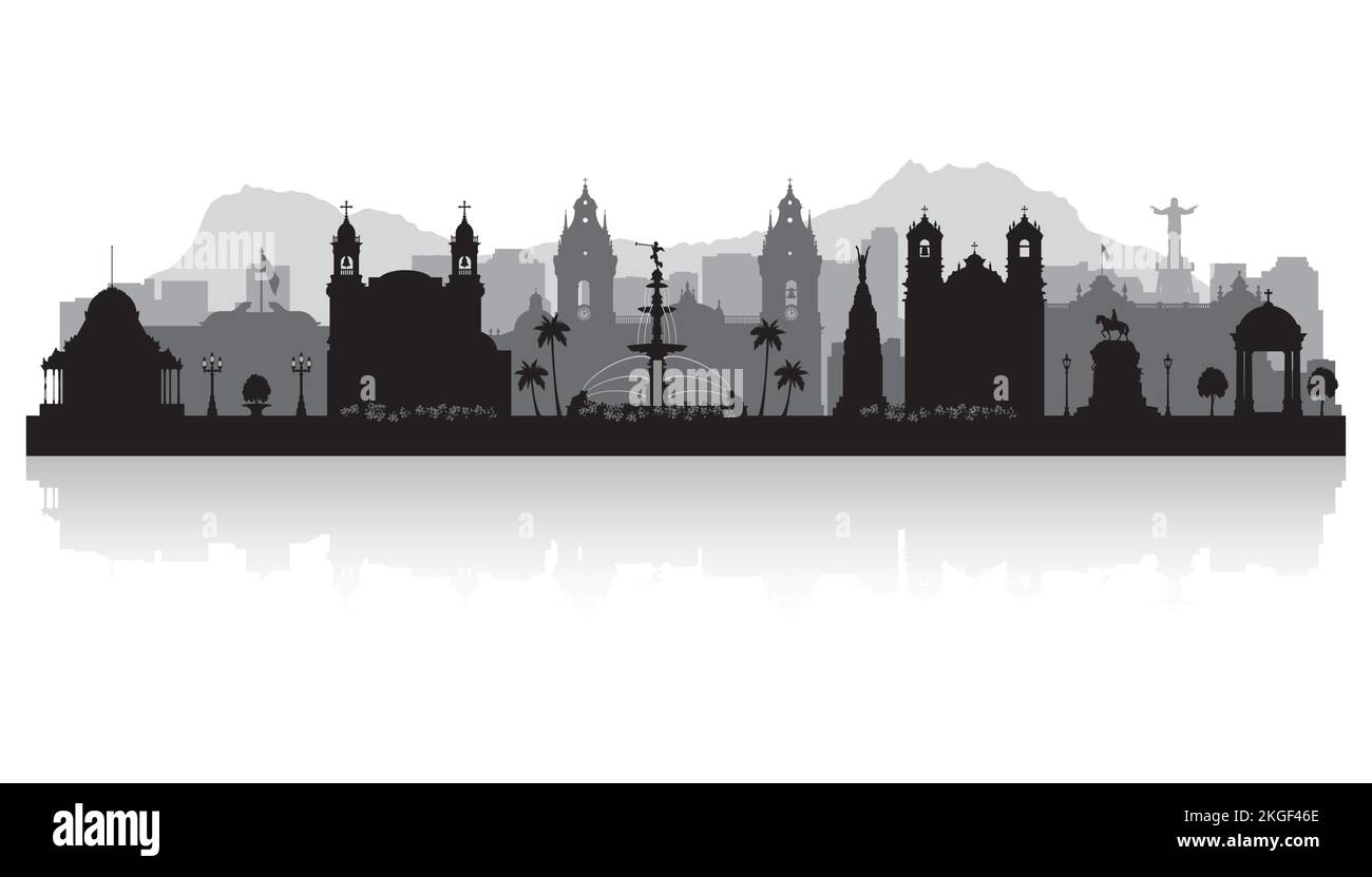 Lima Peru city skyline vector silhouette illustration Stock Vector ...