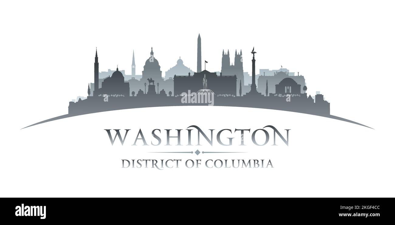 Washington DC city skyline silhouette. Vector illustration Stock Vector ...