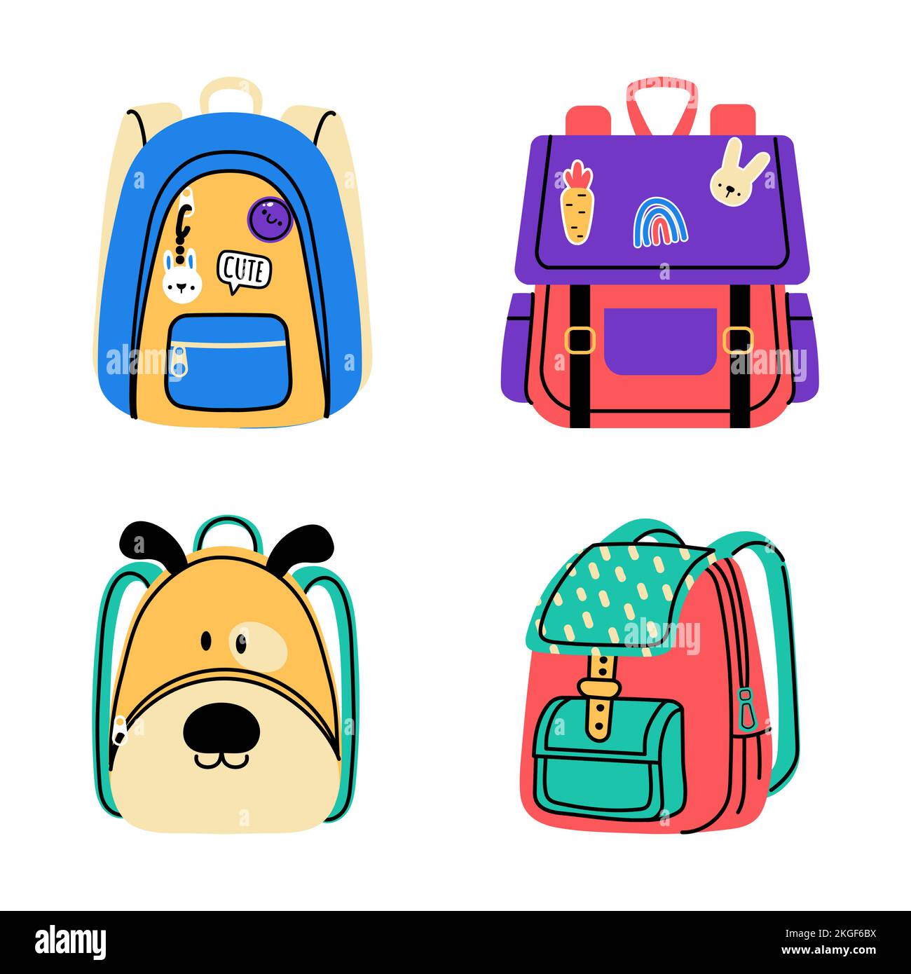 Kids schoolbag isolated icon Cut Out Stock Images & Pictures - Alamy