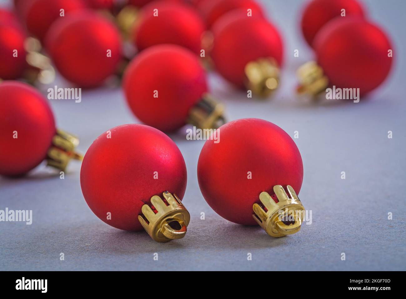 small red christmas baubles Stock Photo - Alamy