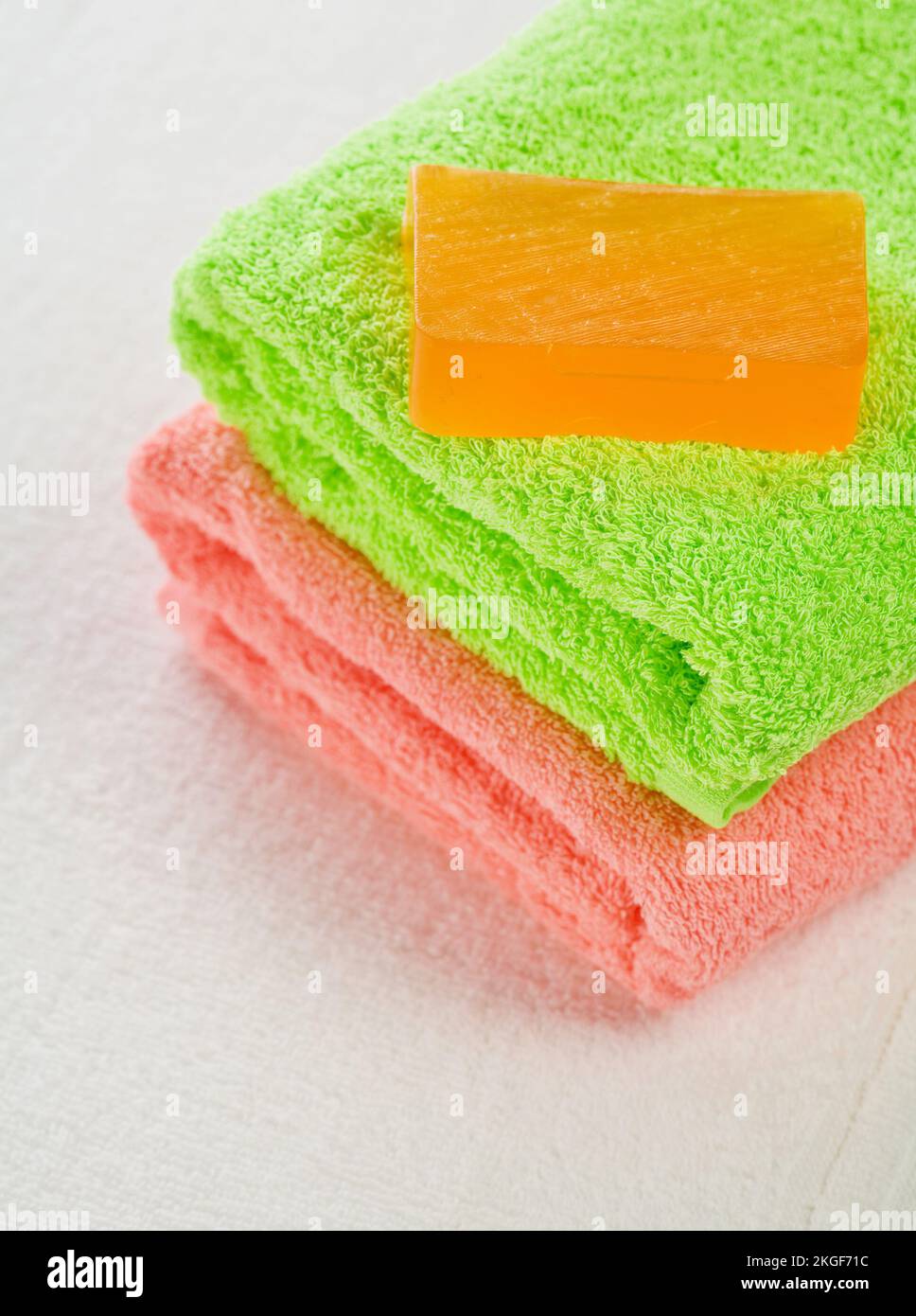 soap on towels Stock Photo - Alamy