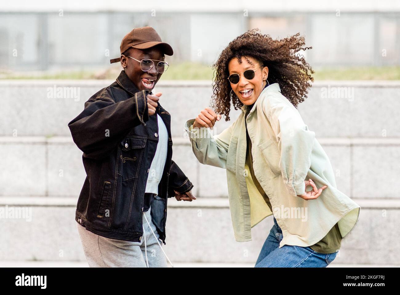 Active young women dancing, african american female having fun, hip hop ...