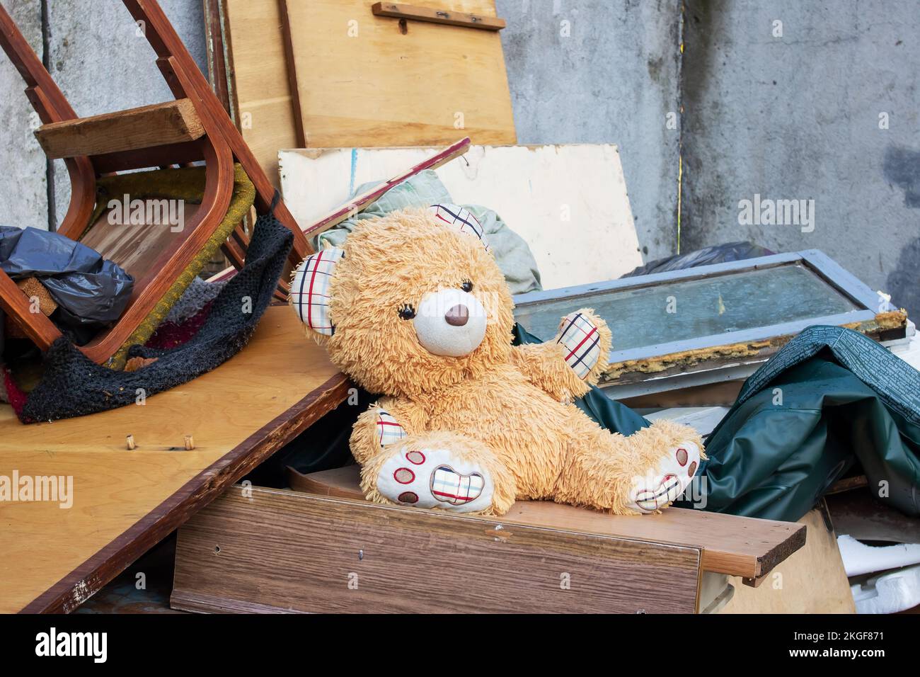 Stuffed bear toy thrown into a landfill Stock Photo - Alamy