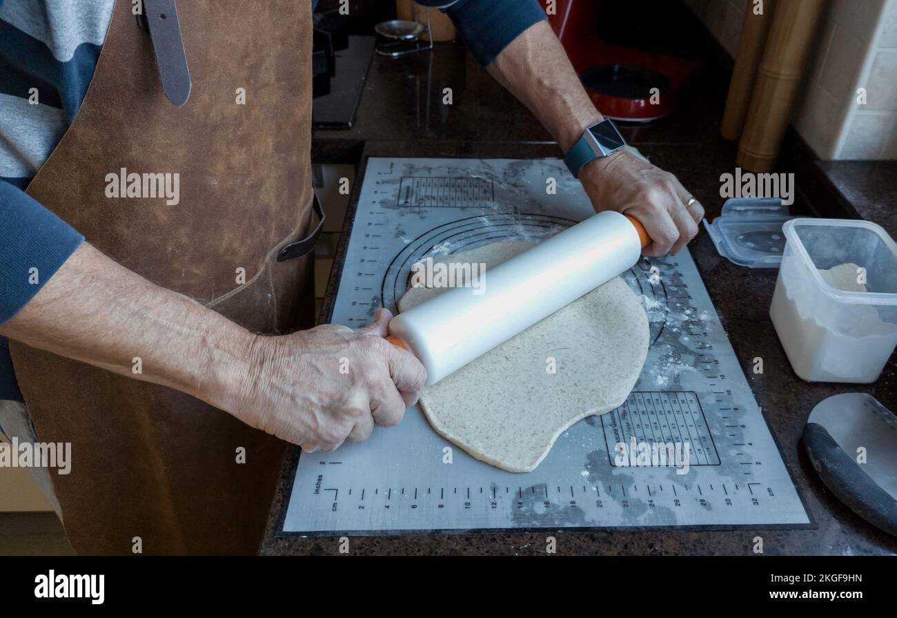 the home baker at work in the kitchen making bread Stock Photo - Alamy