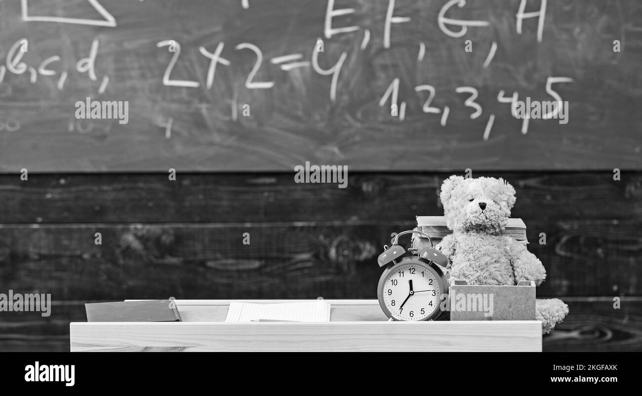 Books stationery on table Black and White Stock Photos & Images - Alamy