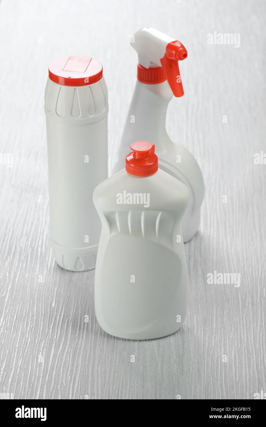 three plastic bottles Stock Photo - Alamy