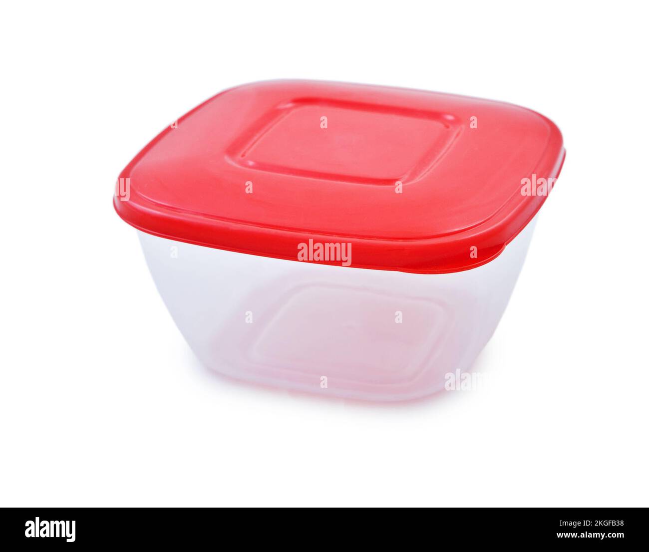 transparent container with red cover Stock Photo - Alamy