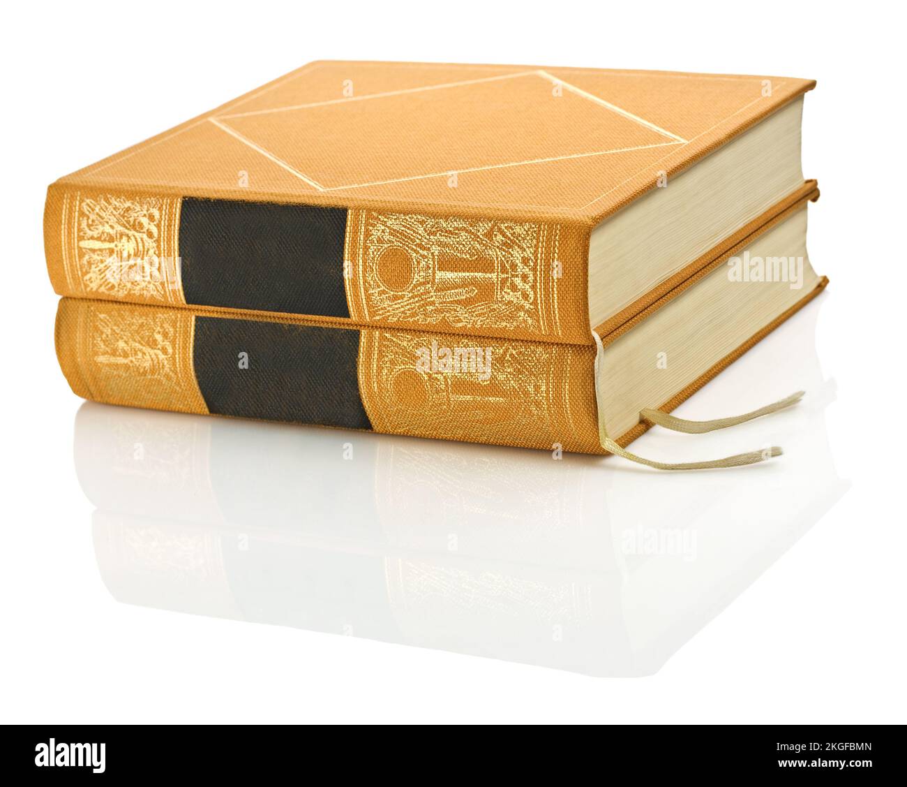 Two laying old books Stock Photo - Alamy