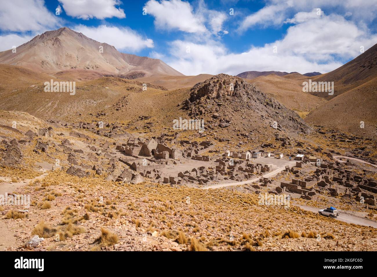 Ruins of the abandoned mining town of San Antonio de Lipez in the ...