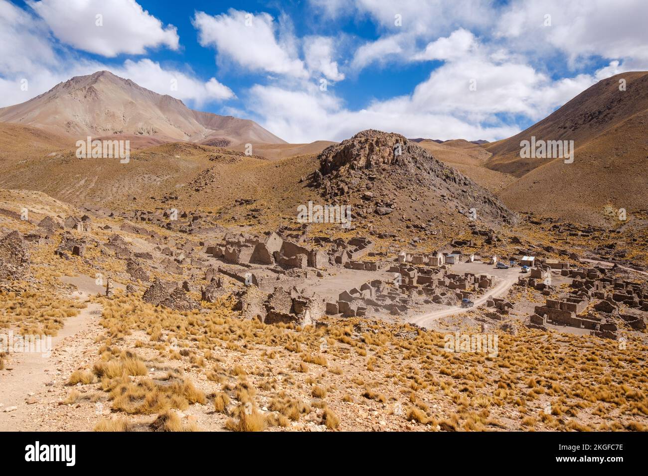 Ruins of the abandoned mining town of San Antonio de Lipez in the ...