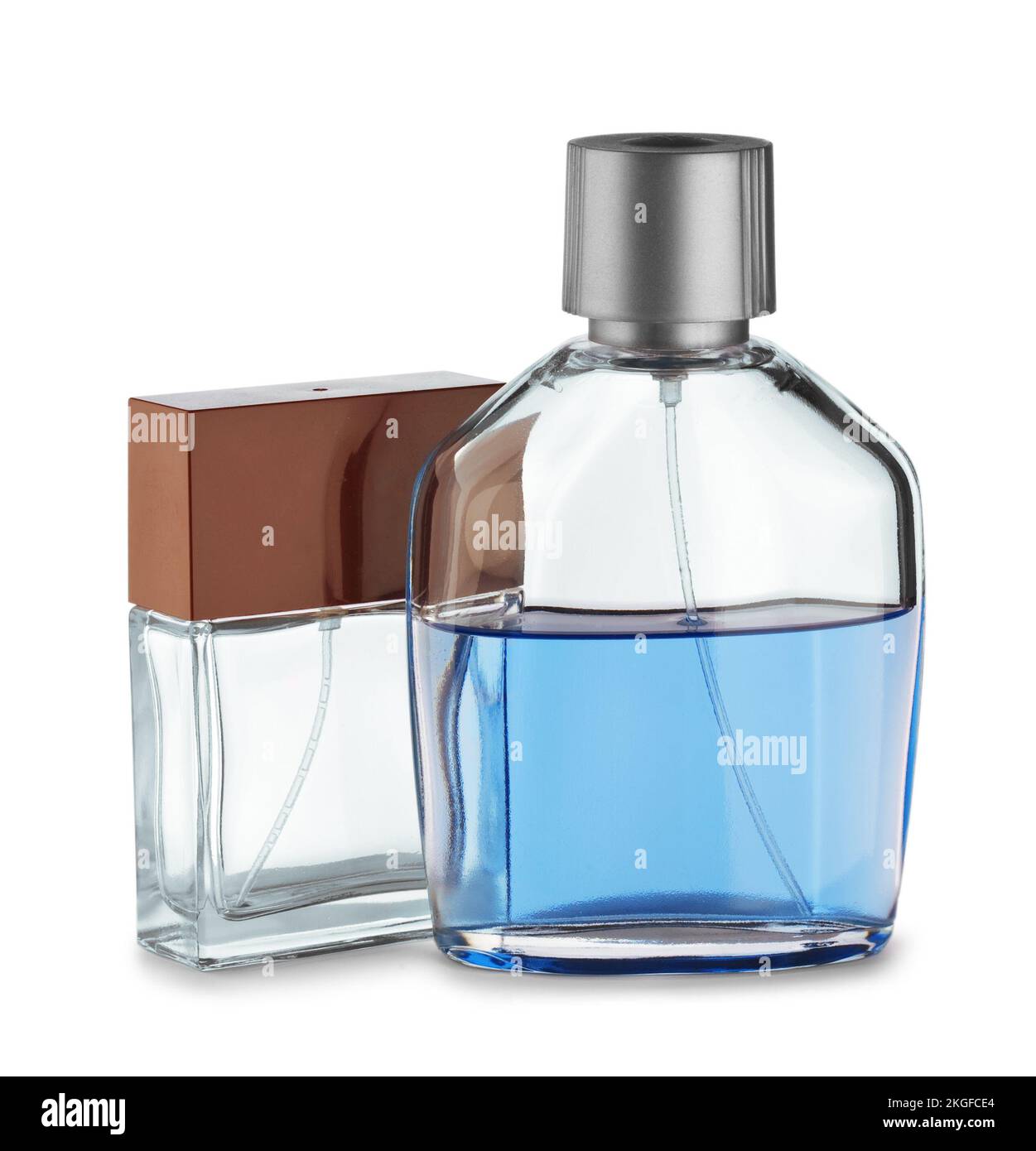 two perfume bottle isolated Stock Photo - Alamy