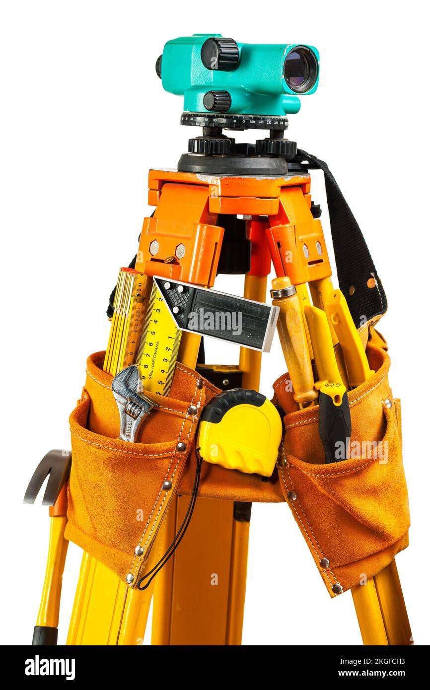 Theodolite measuring instrument on white hi-res stock photography and ...