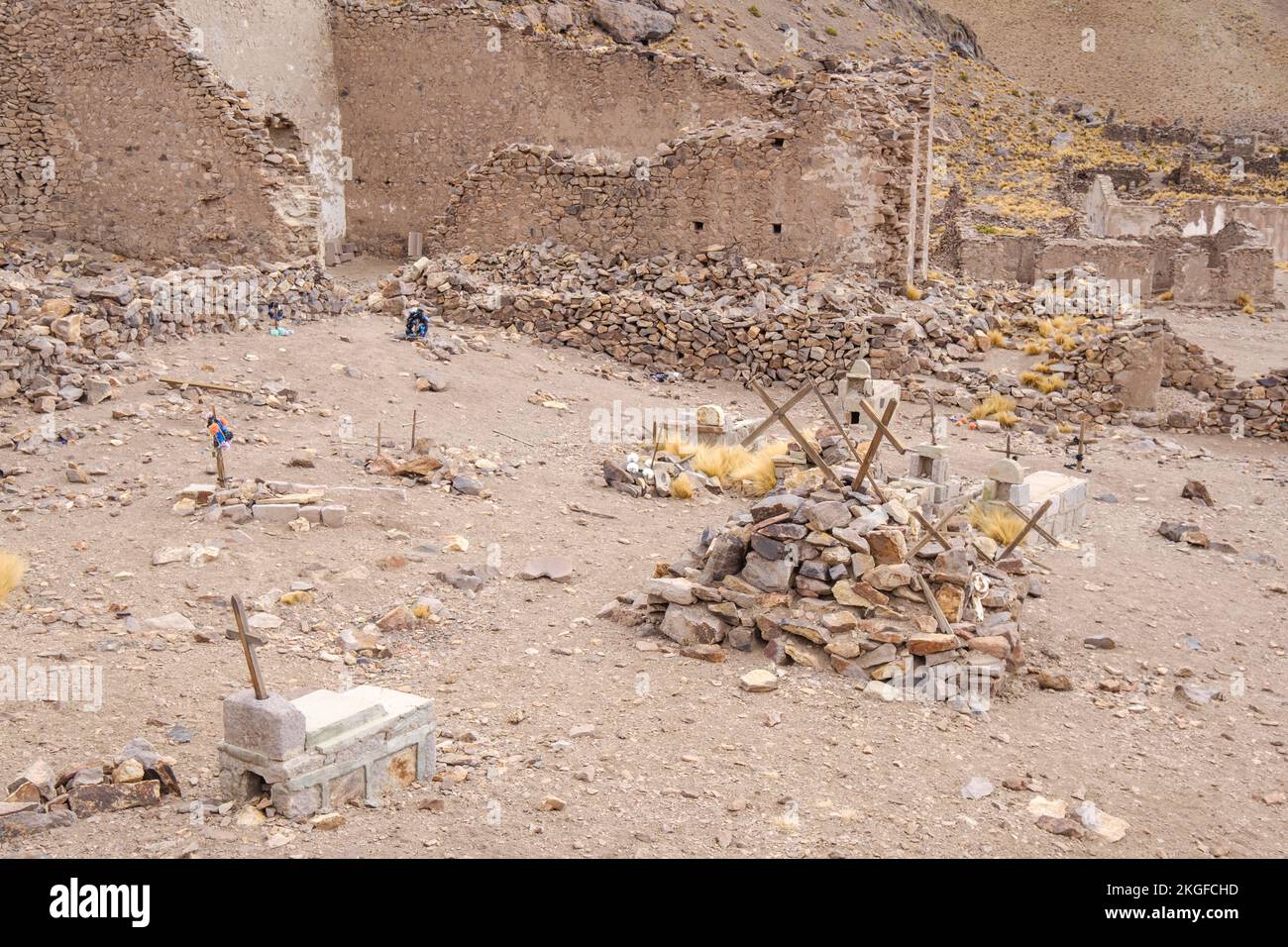 Ruins of the abandoned mining town of San Antonio de Lipez in the ...