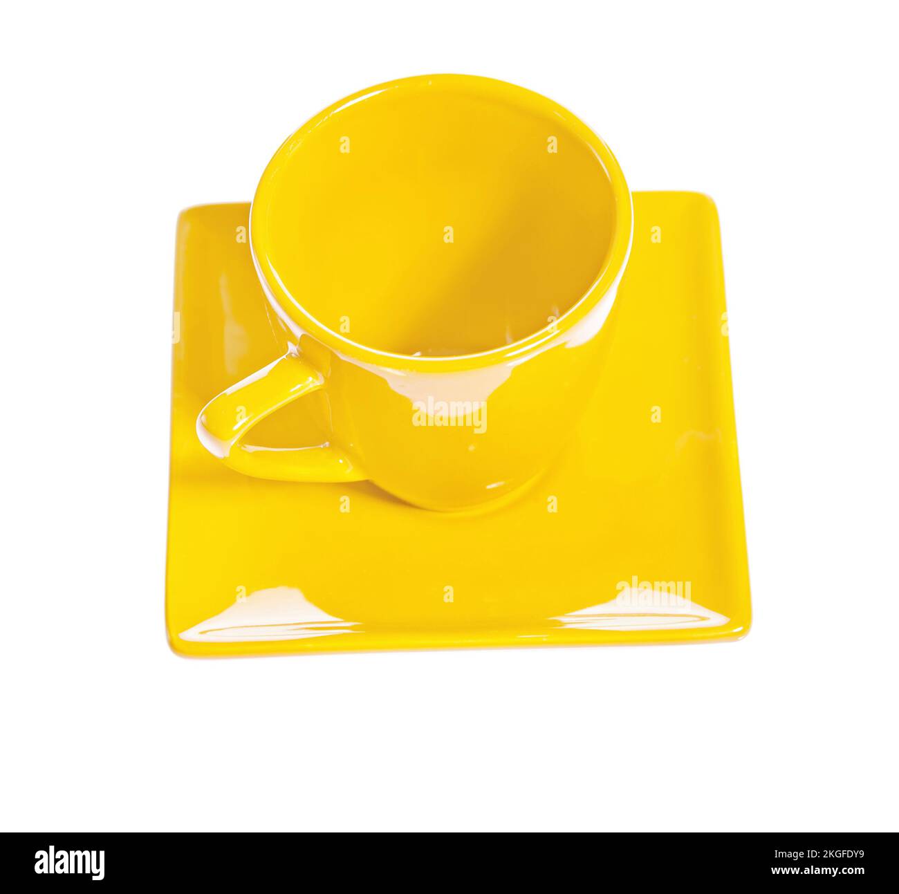 Empty yellow coffee cup hi-res stock photography and images - Alamy
